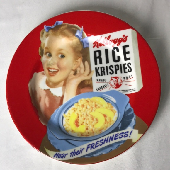Dining | Vintage 205 Kellogs Rice Krispies Red Plate | Poshmark